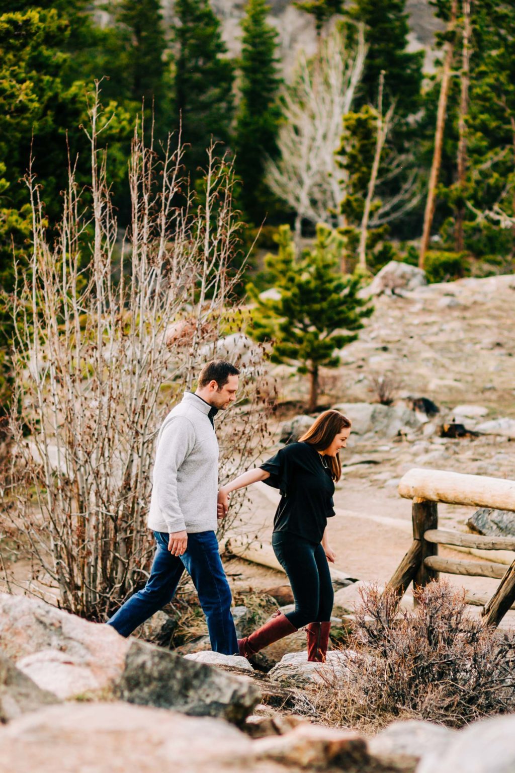 Sprague Lake Engagement Photos Rocky Mountain National Park